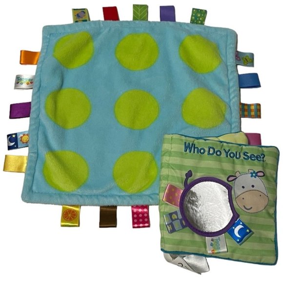 Taggies | Toys | 425 Taggies Security Blanket Book Baby Set Green Polka ...